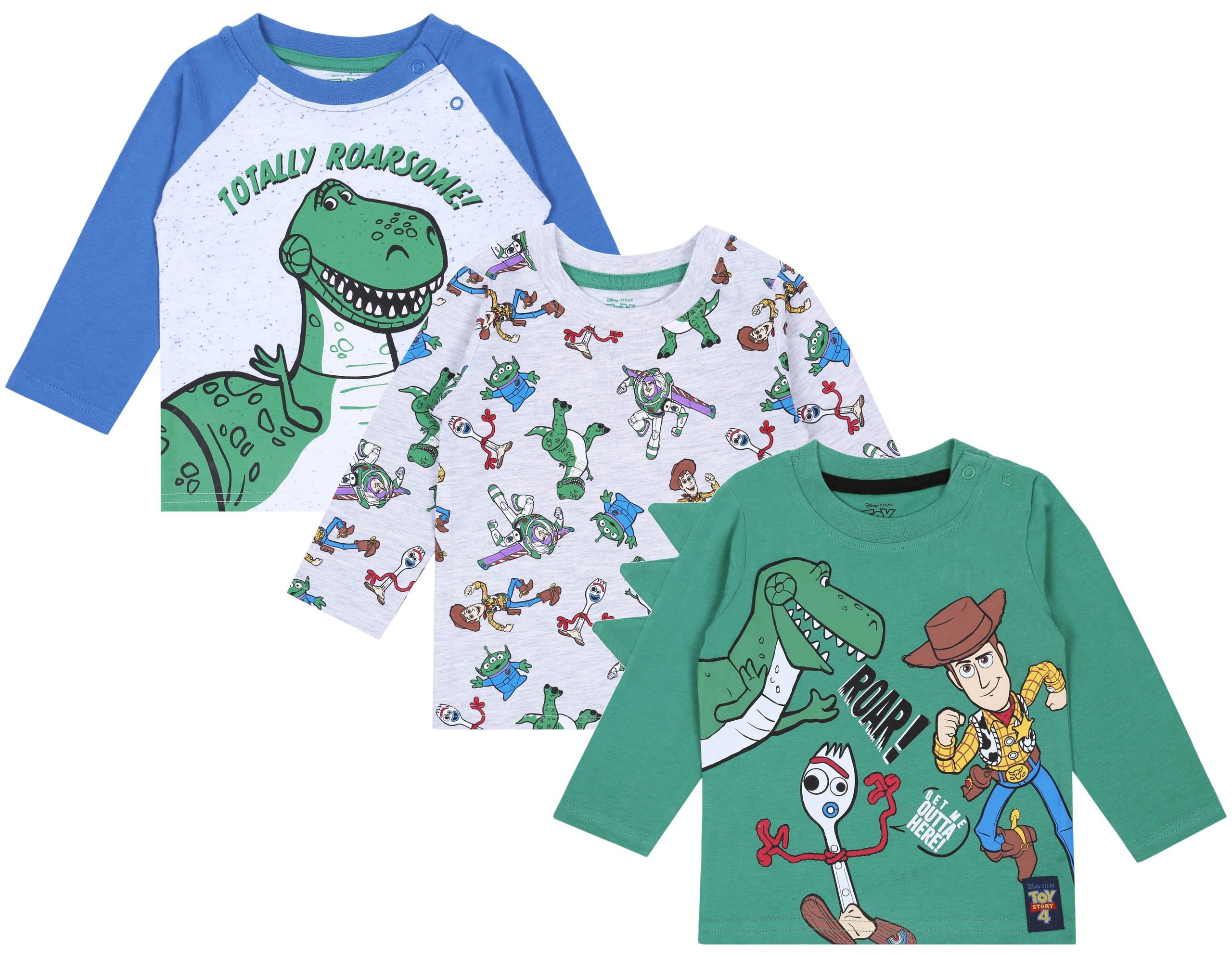 Sarciaeu Langarmbluse 3x Grün Graue Bluse Für Jungen Toy Story Disney