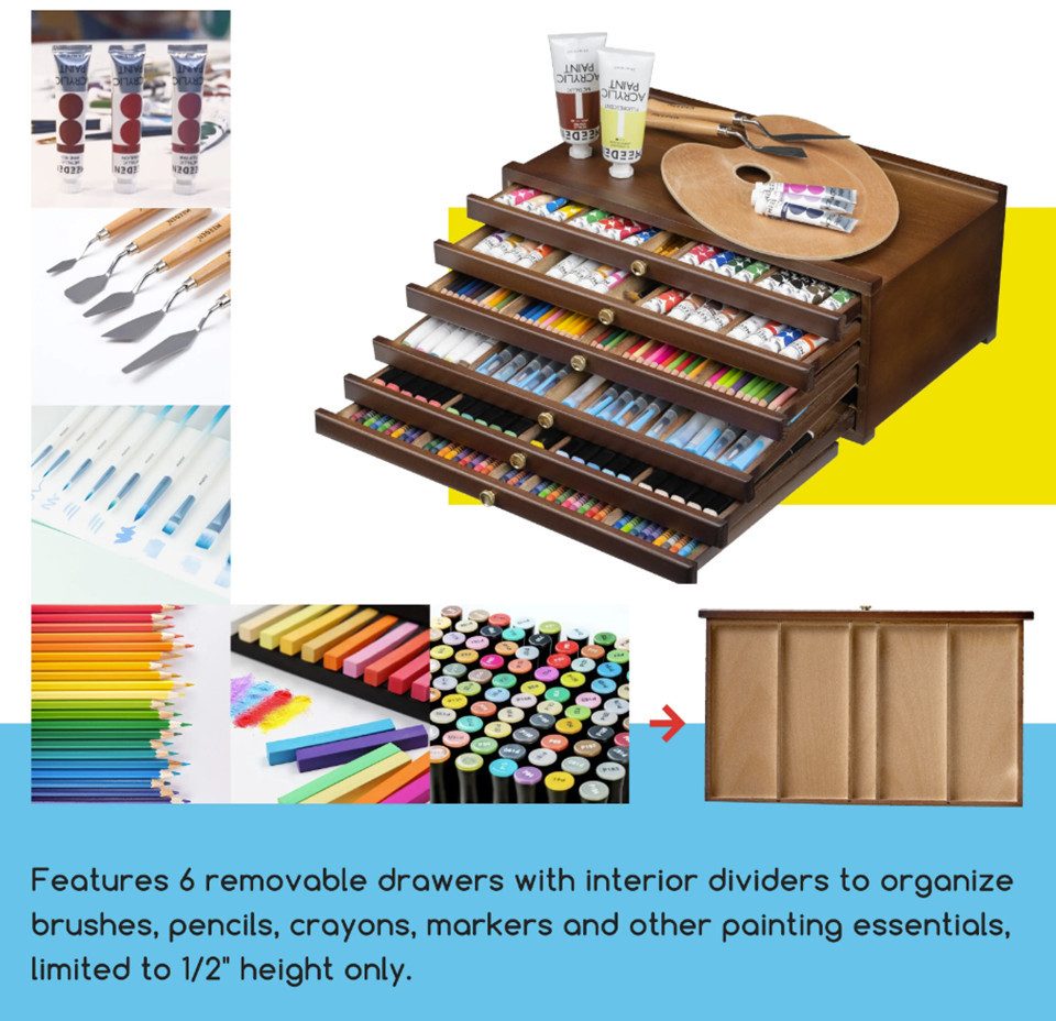 TSE Tischstaffelei MEEDEN Holz Schubladenbox für Künstler Atelier ...