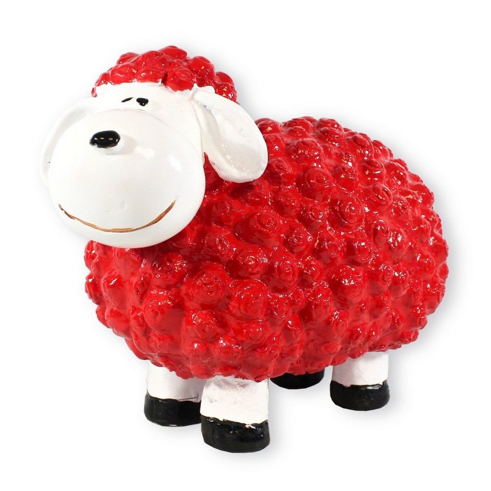 Colourliving Tierfigur Schaf Figur Bruno Rot Stehend Schaf Tierfigur