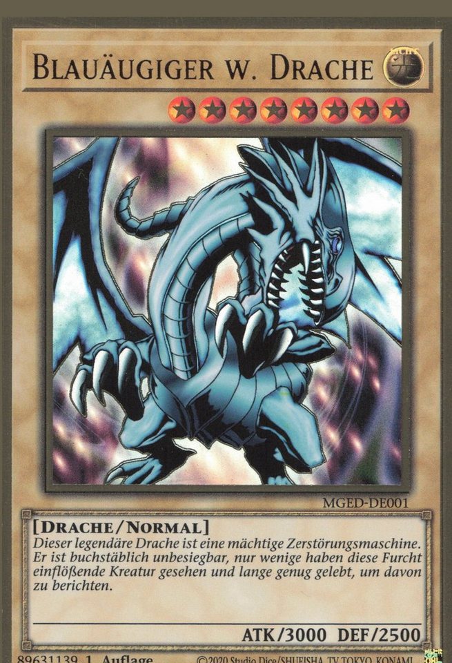 Recollectibles Sammelkarte Yugioh Karte Blauäugiger W Drache Deutsch