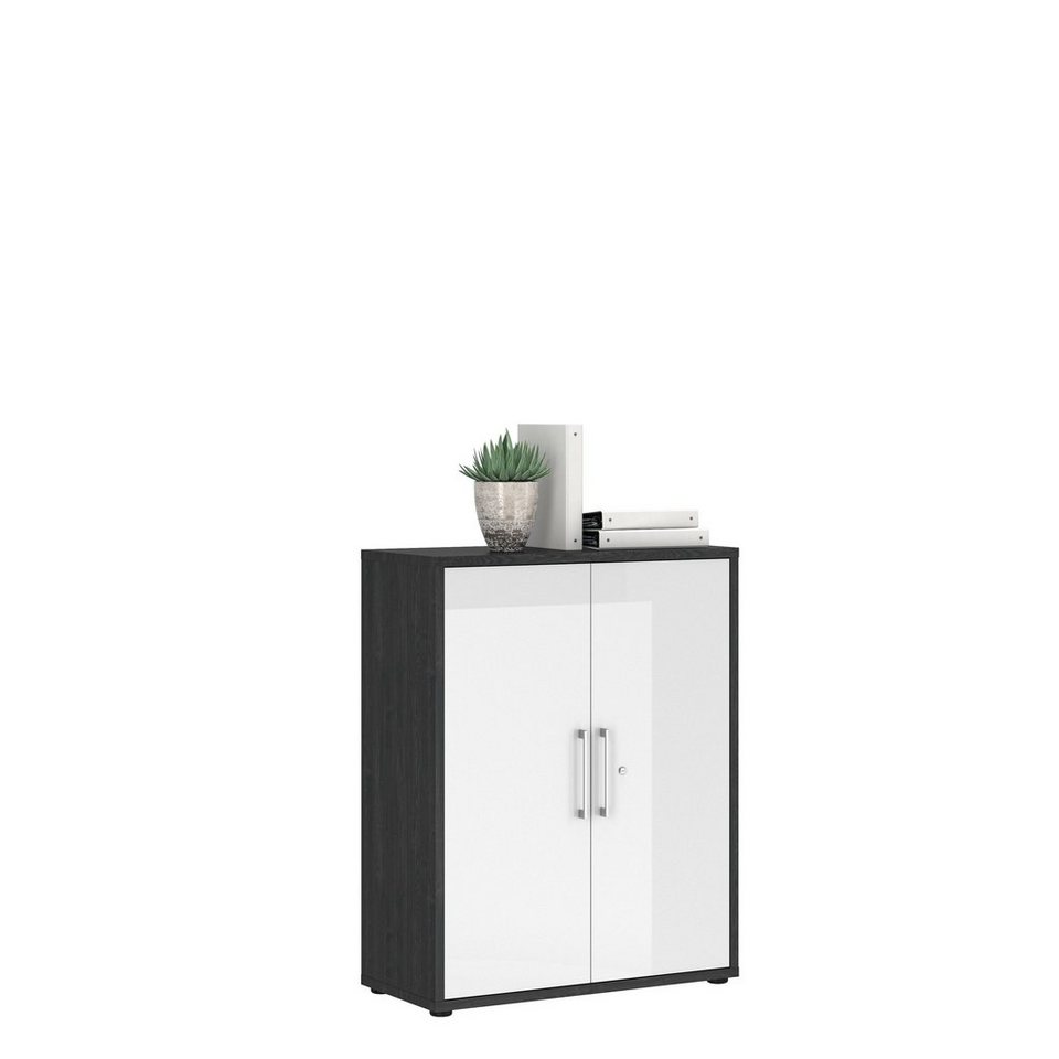 Möbelando Aktenschrank 1397 Hxt 113x40 Cm In Ash Oak Weiß