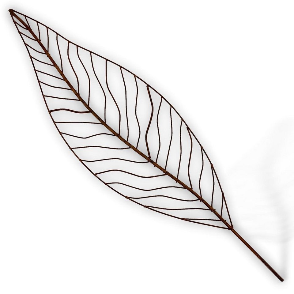 Aubaho Dekoobjekt Xxl Gartenstecker Beetstecker Erdspiess Blatt Baum