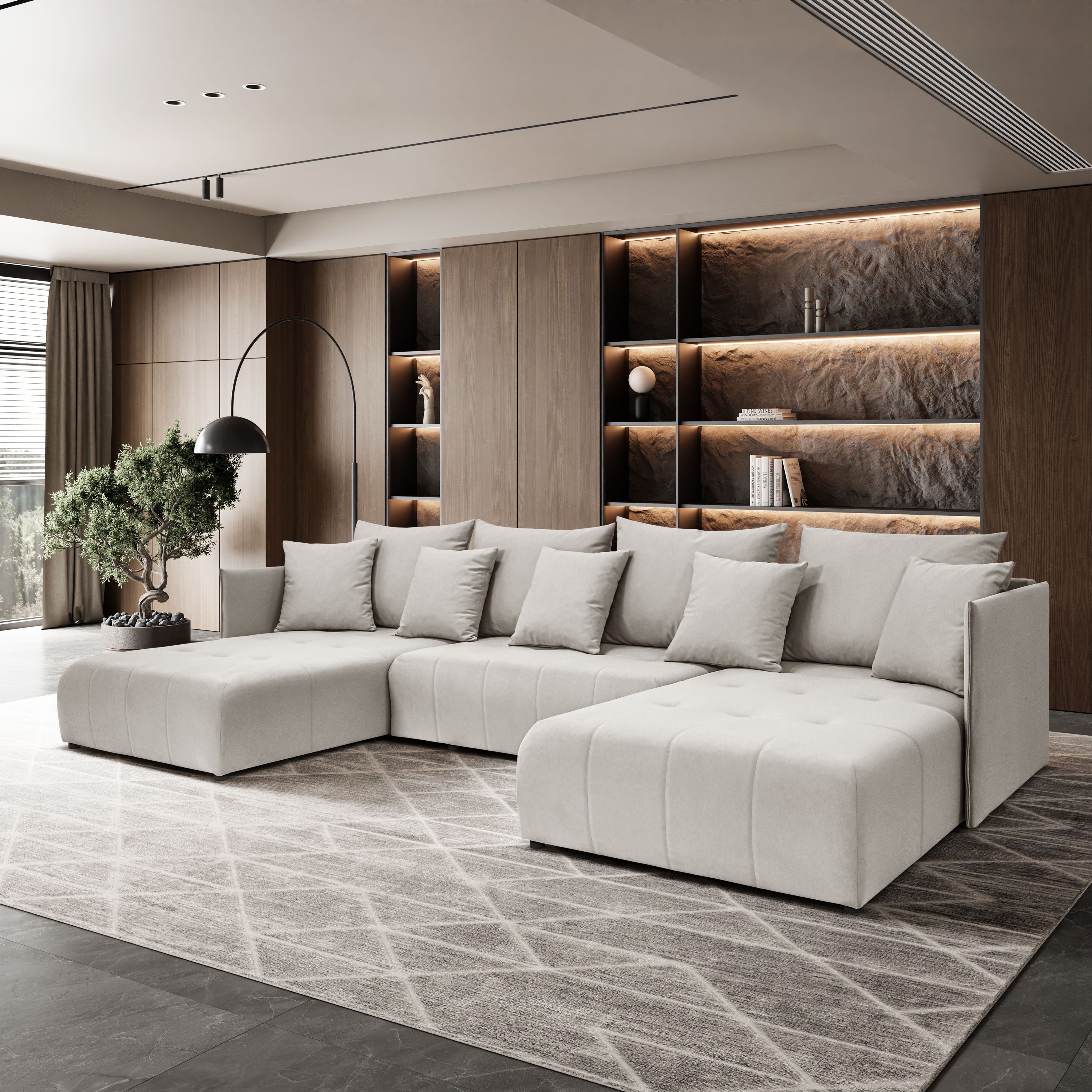 Kaiser Möbel Ecksofa Sofa U form, Couch U form Hannover U stoff Castel ...