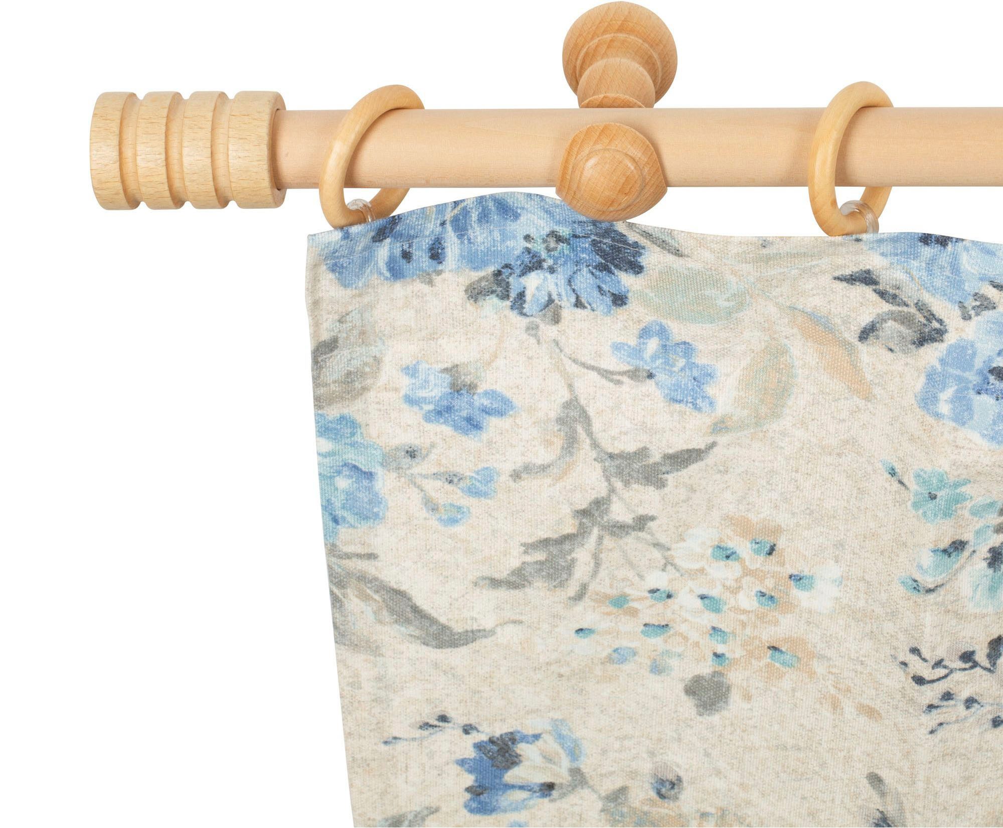 SN DECO GROUP Gardinenstange Pisa, 1-läufig, Fixmaß, mit Bohren, verschraubt, Holz, klassische ...