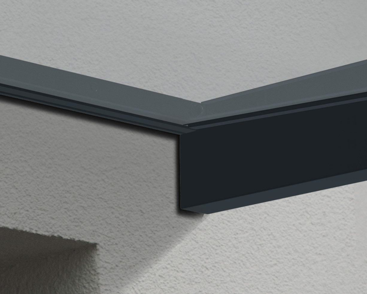 NOPI Vordach Canopia Vordach Sophia 2150 Grau Alu 215 x 95 cm, Vordach Haus