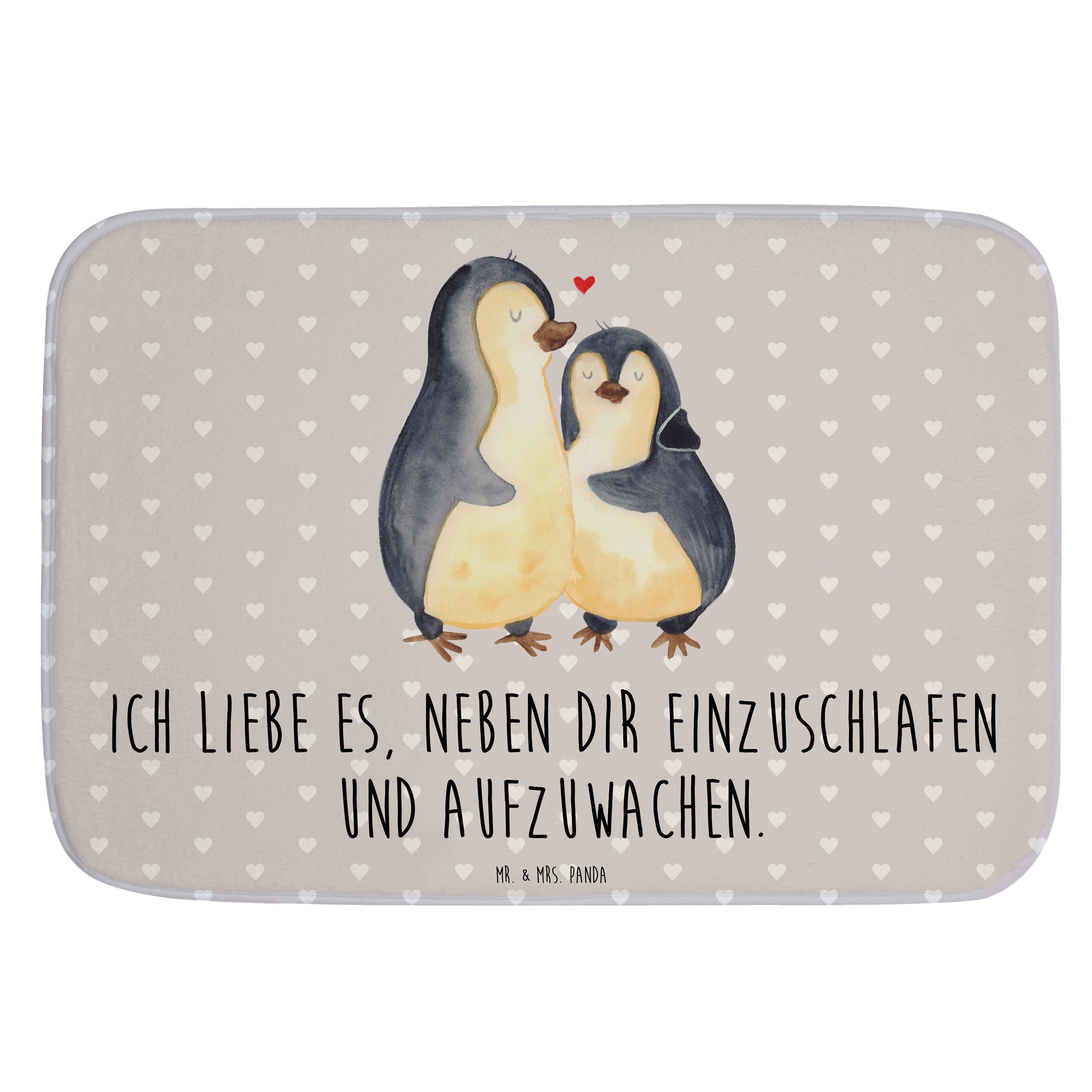 Badematte Pinguine Einschlafen - Grau Pastell - Geschenk, Hochzeitstag, Partner Mr. & Mrs. Panda ...