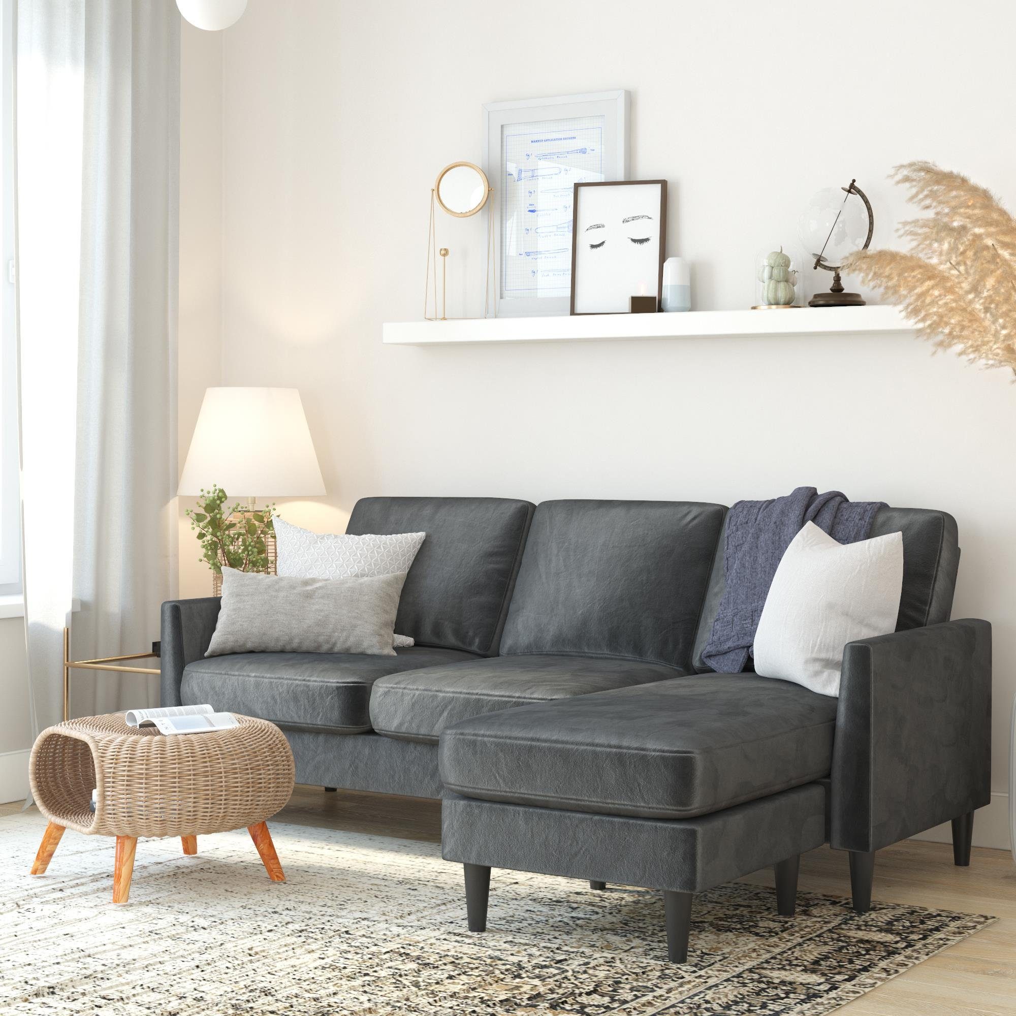 loft24 Ecksofa Winston, mit Relaxfunktion, Eckcouch