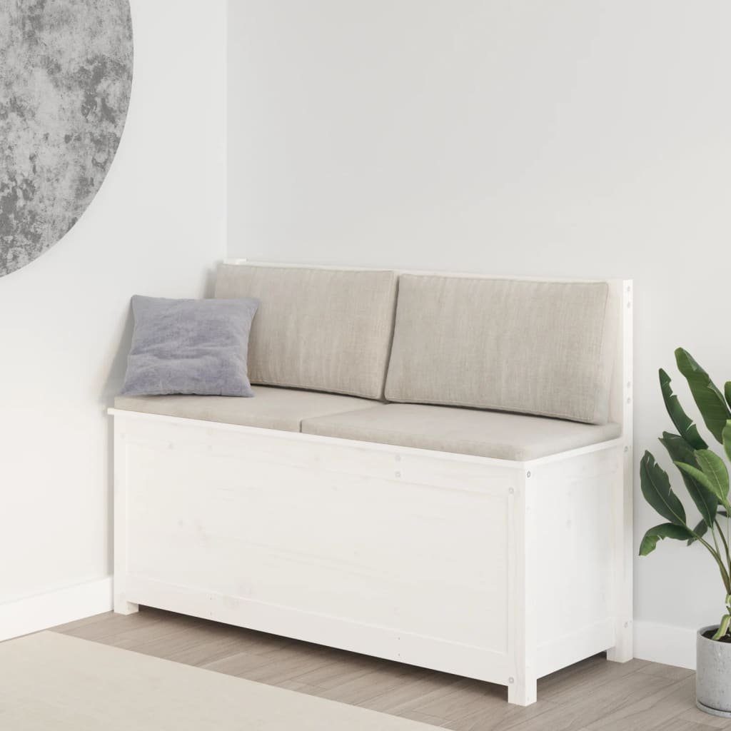 Weisse Sitzbank Holz