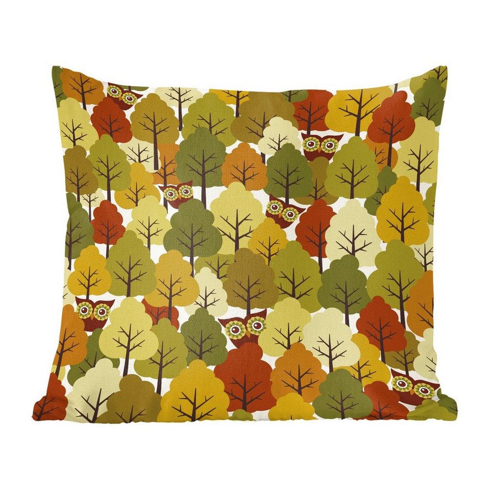 Muchowow Dekokissen Eine Illustration Eines Herbstlichen Waldes Mit