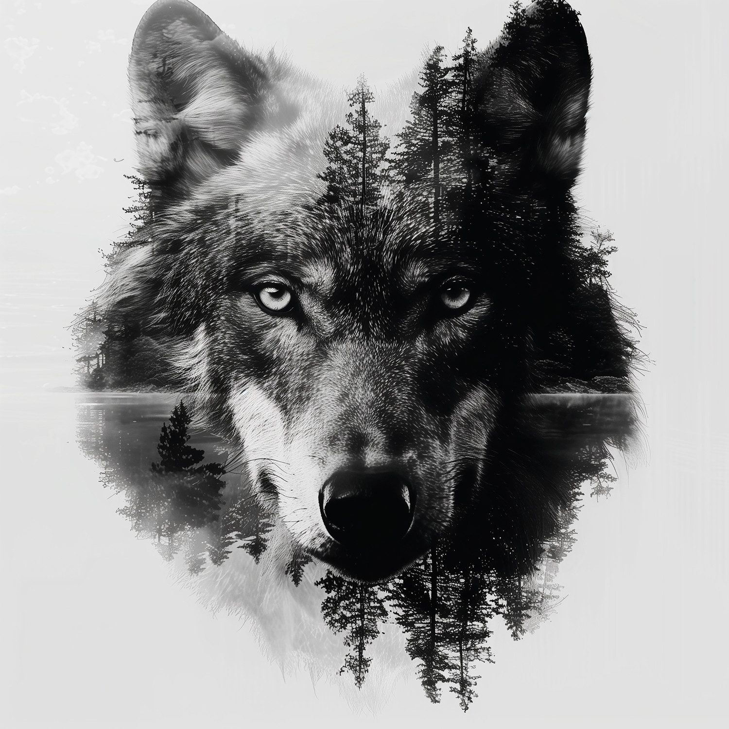 queence Acrylglasbild Wolfsgesicht, Baumbilder, Bäume, Gesicht, Kunst ...