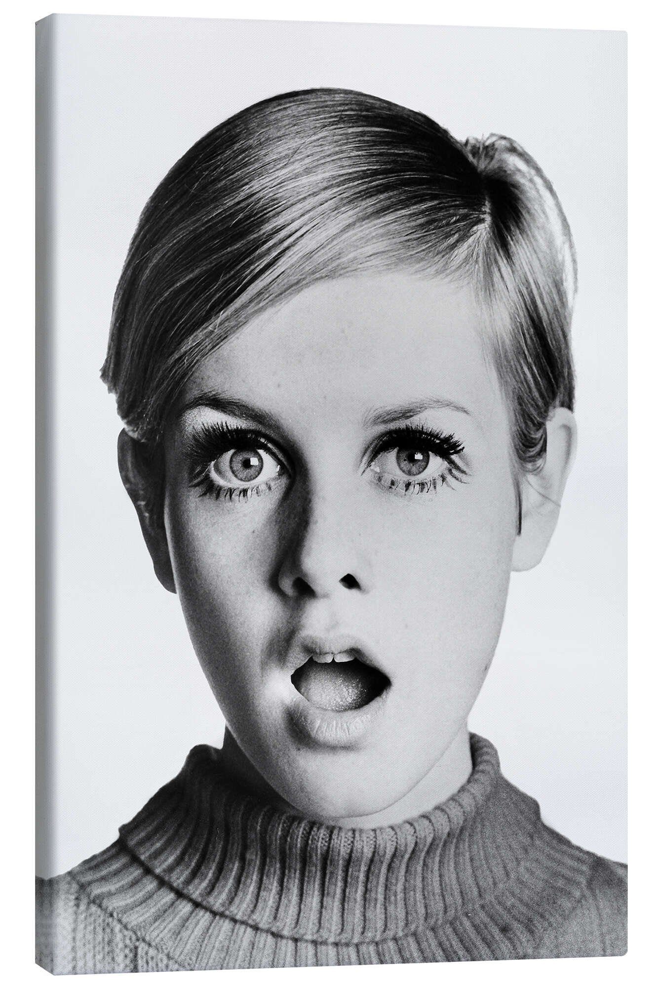 Posterlounge Leinwandbild Celebrity Collection Twiggy Erstaunt