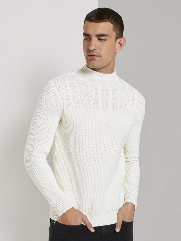 Tom Tailor Strickpullover Stehkragen Pullover Mit Strukturmuster