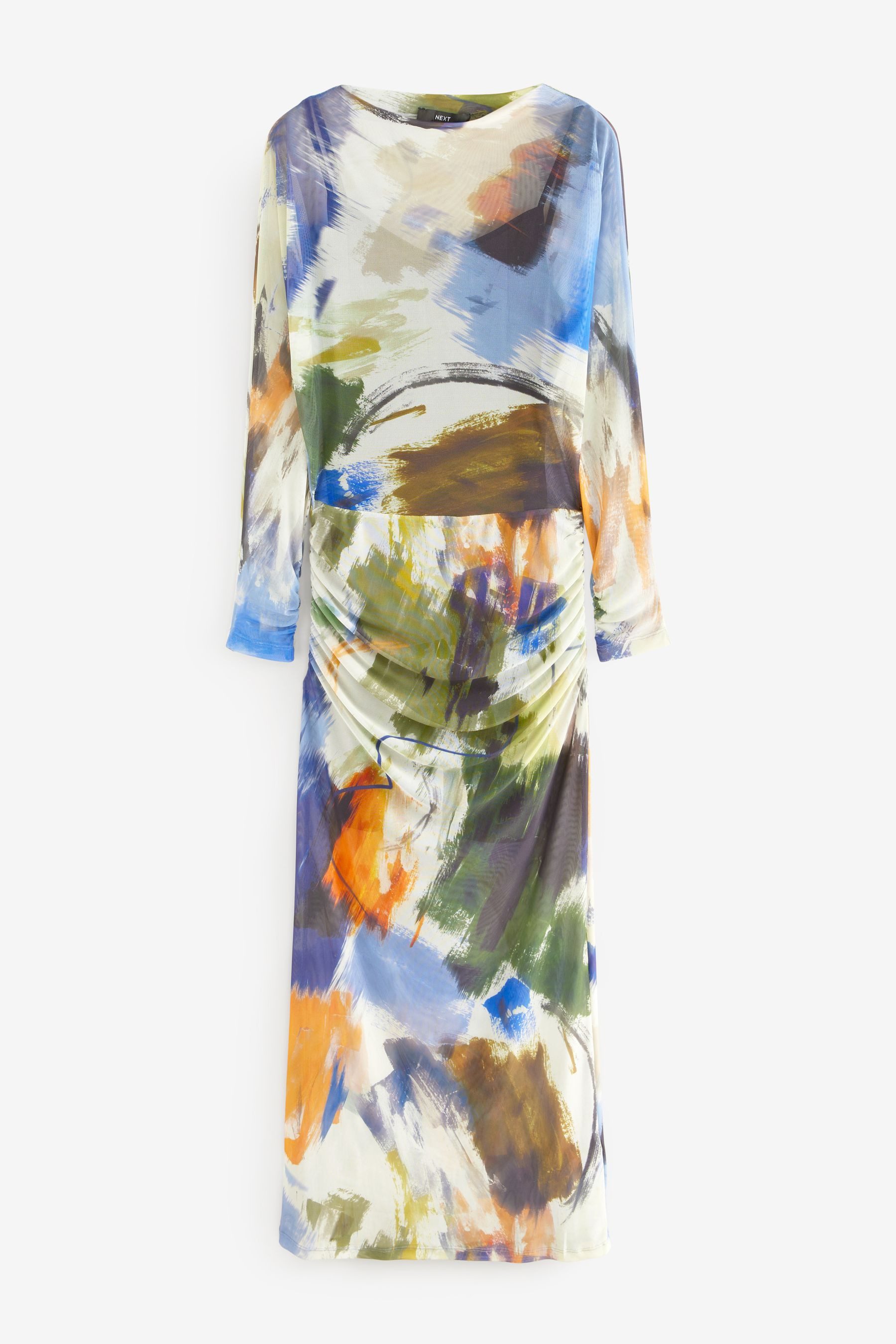 Next Maxikleid Maxikleid Mit Mesh Fledermausärmel 1 Tlg Schöne