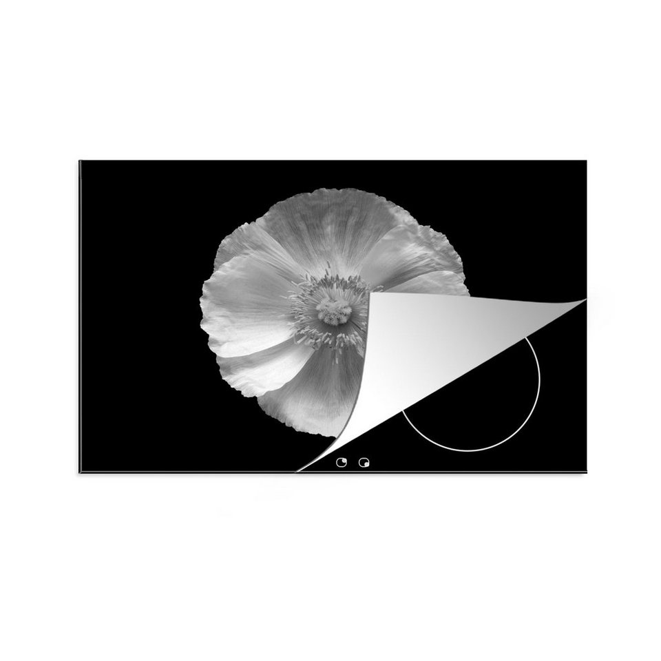 Muchowow Herdblende Abdeckplatte 76x515 Cm Mohn Schwarz Weiß