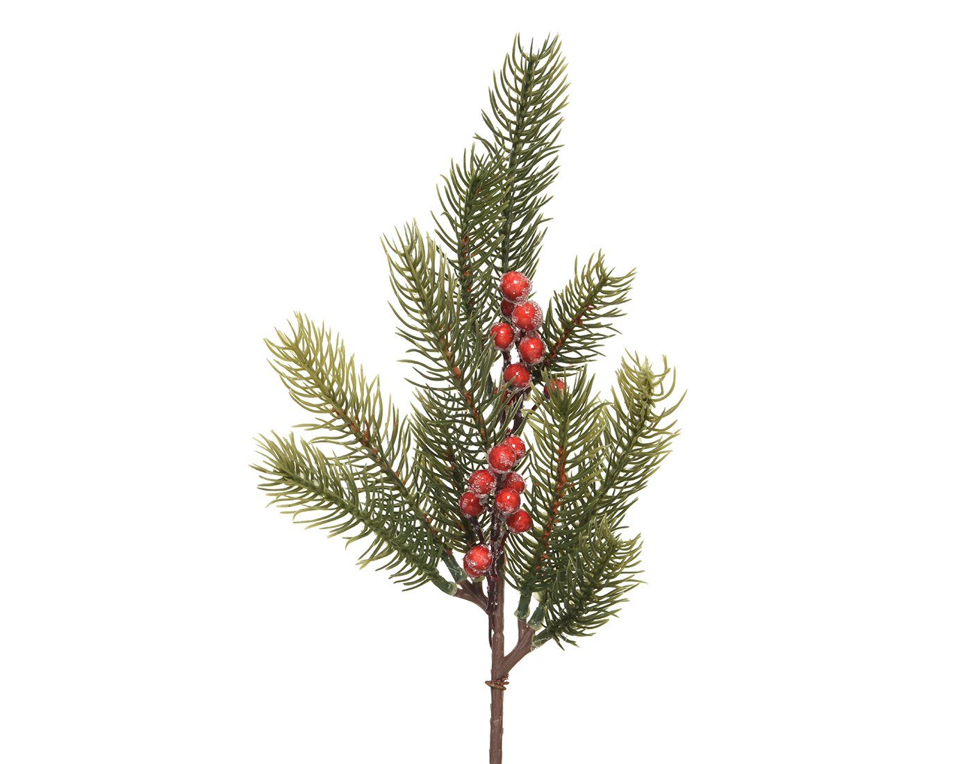 Kunstblume Kaemingk Tannenzweig Mit Roten Beeren 35cm Pe Spritzguss
