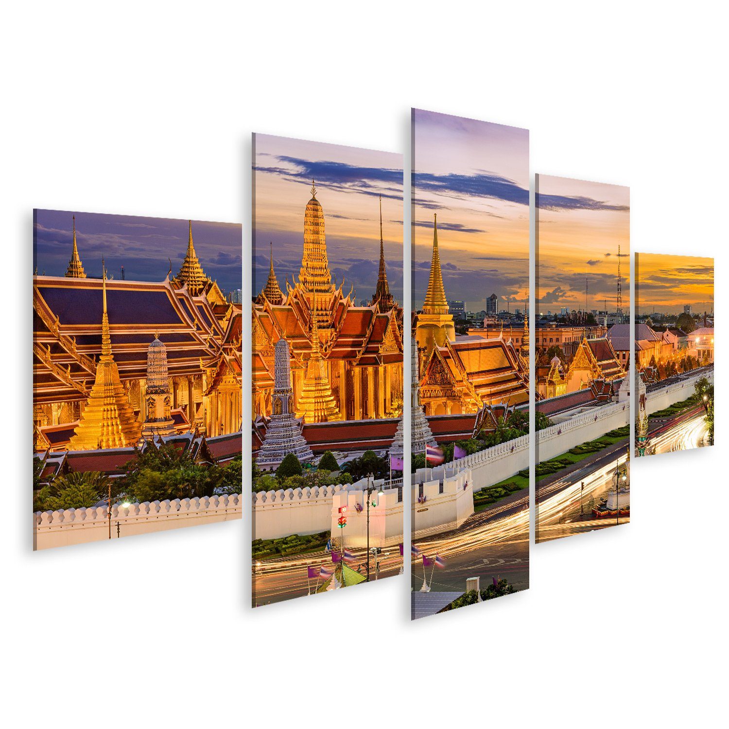 islandburner Leinwandbild »Bild auf Leinwand Bangkok Landschaft Thailand Tempel Smaragd Buddha ...