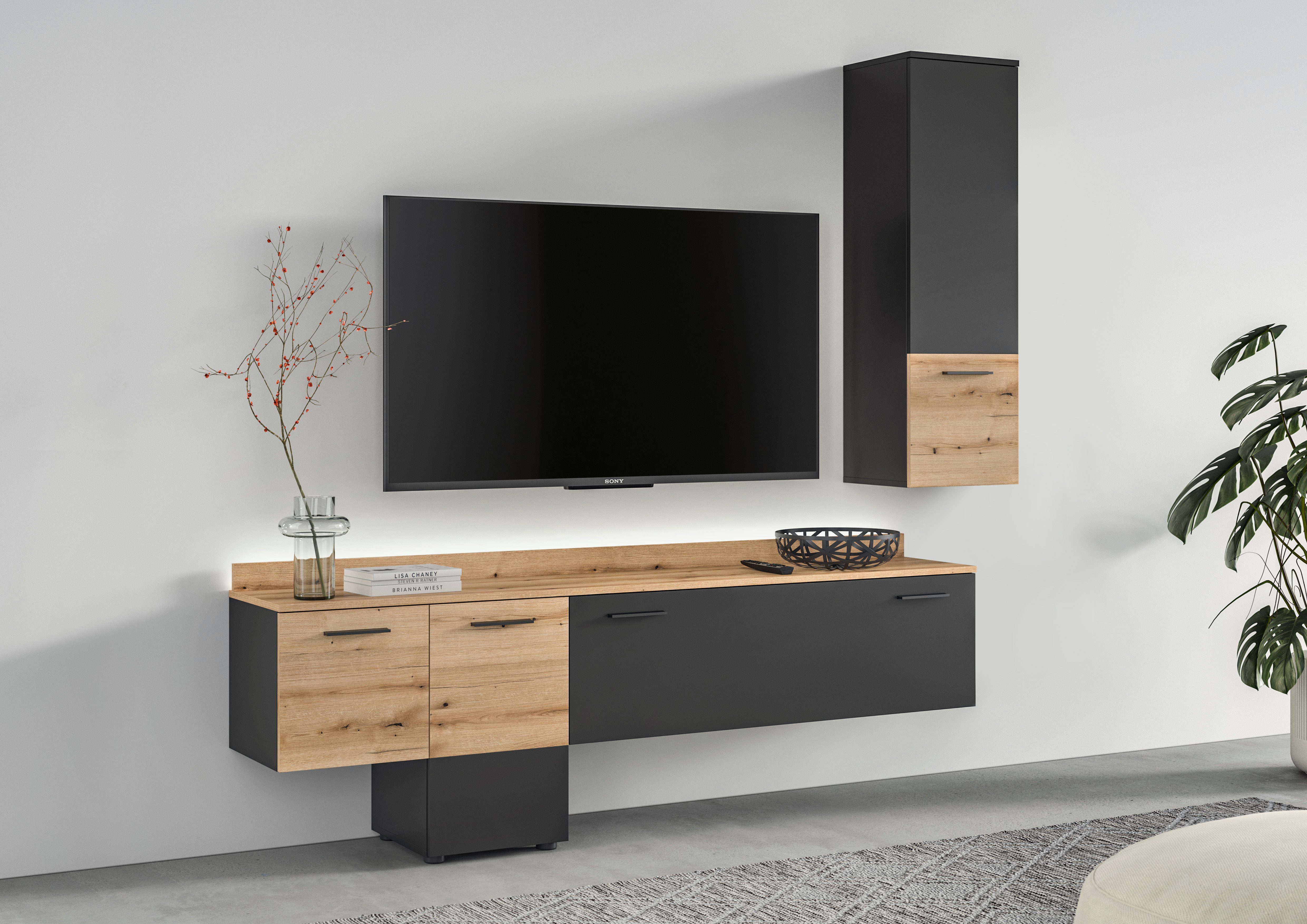 Inosign Wohnwand Laport Breite 195cm Inkl 1 Lowboard Mit Indirekter