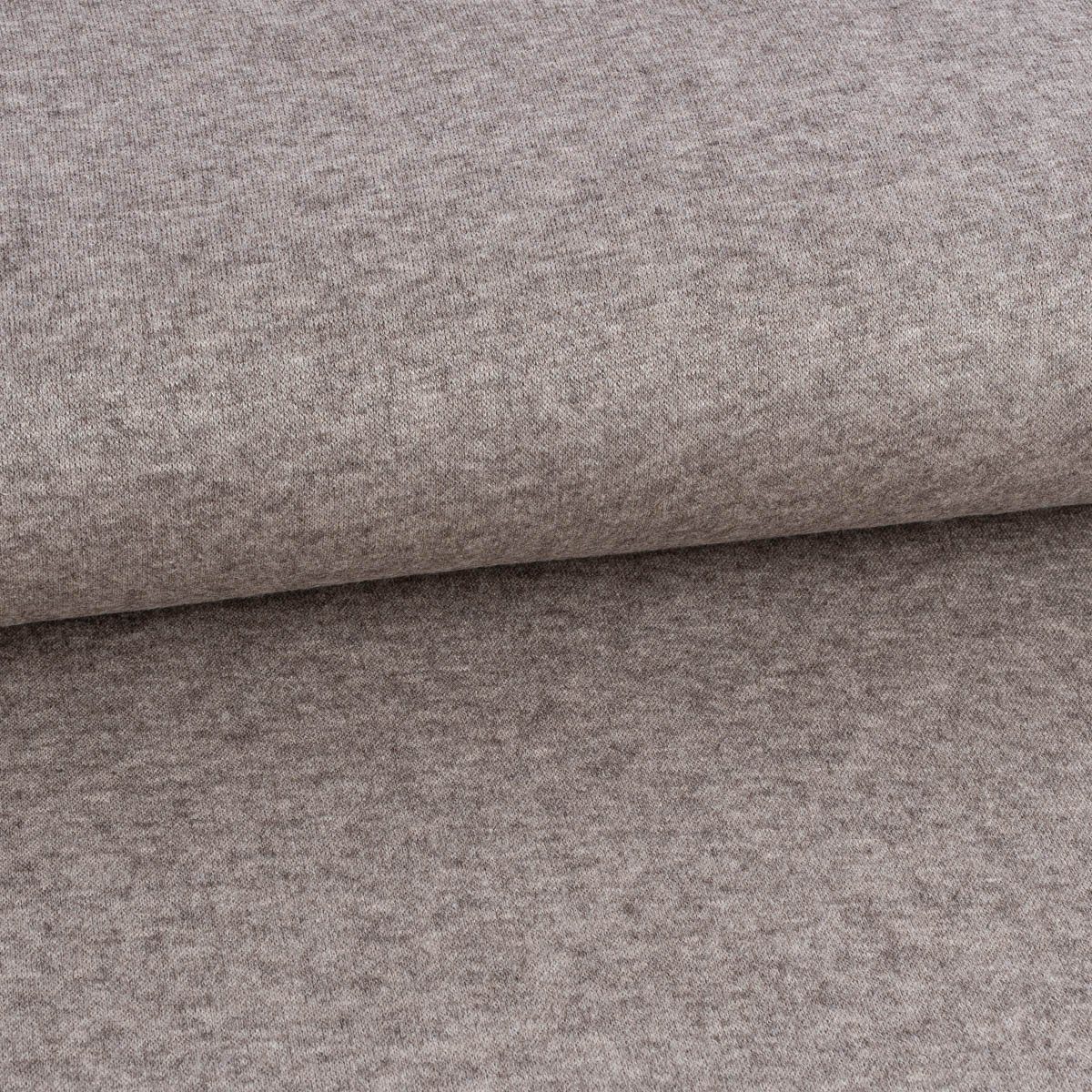 SchÖner Leben Stoff Viskose Strickstoff Feinstrick Uni Taupe Meliert 1