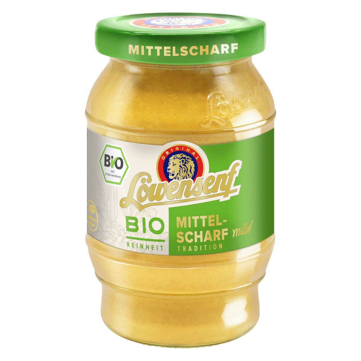 Löwensenf Saucen, Löwensenf mittelscharf mild Bio im Glas servieren ...