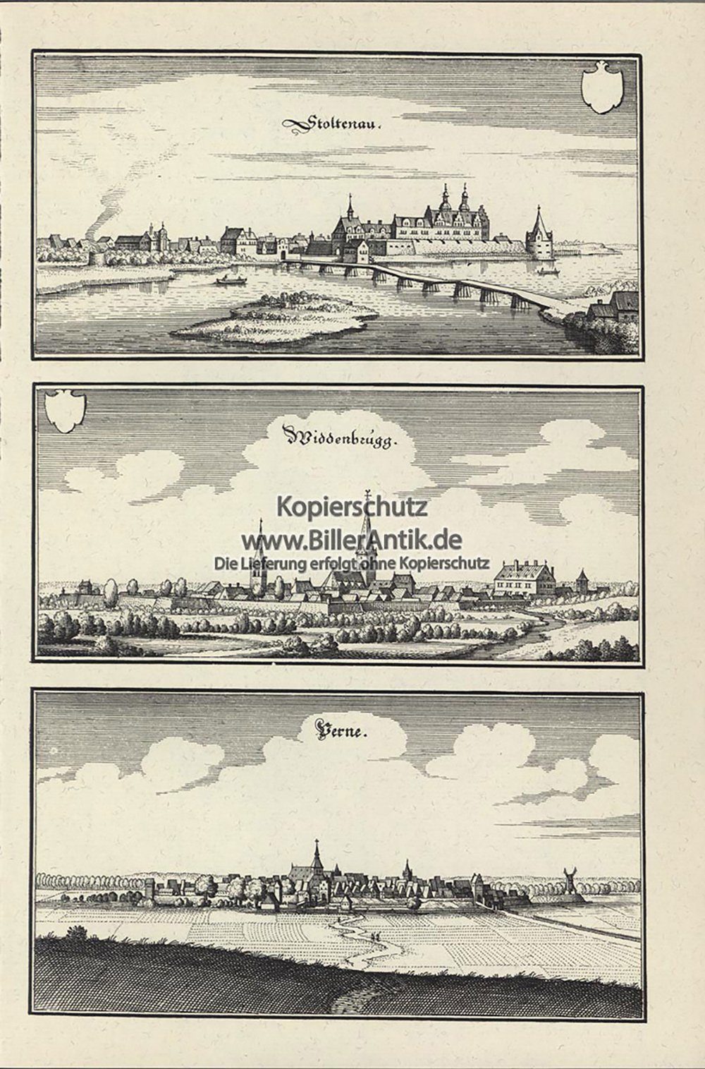 Kunstdruck Stoltenau Widdenbrugg Verne Stolzenau Wiedenbrück Kupferstich Merian O, (1 St)