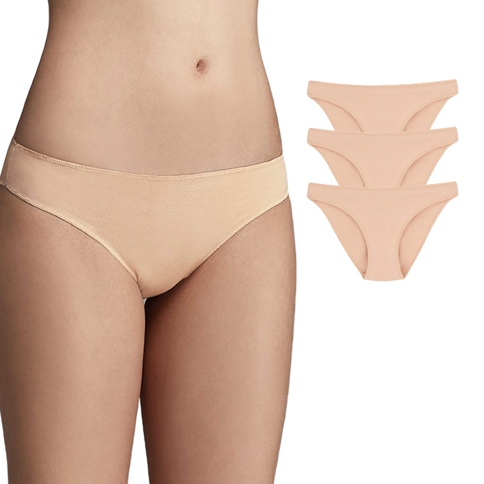 Dagi Bikinislip Bikinislip Damen-Unterwäsche aus Baumwolle, 3er Pack Basic-Slips