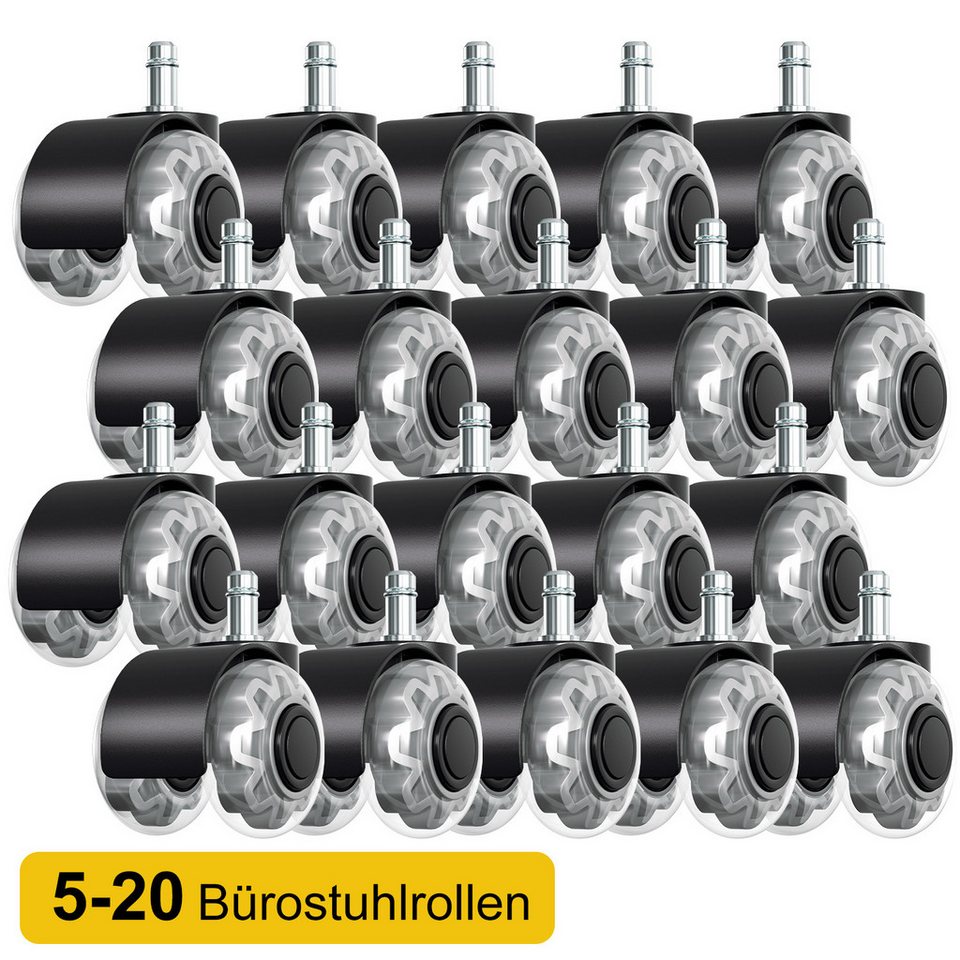 Clanmacy Stuhlrolle 20 Bürostuhlrollen 11x22mm360 Grad Drehung Böden