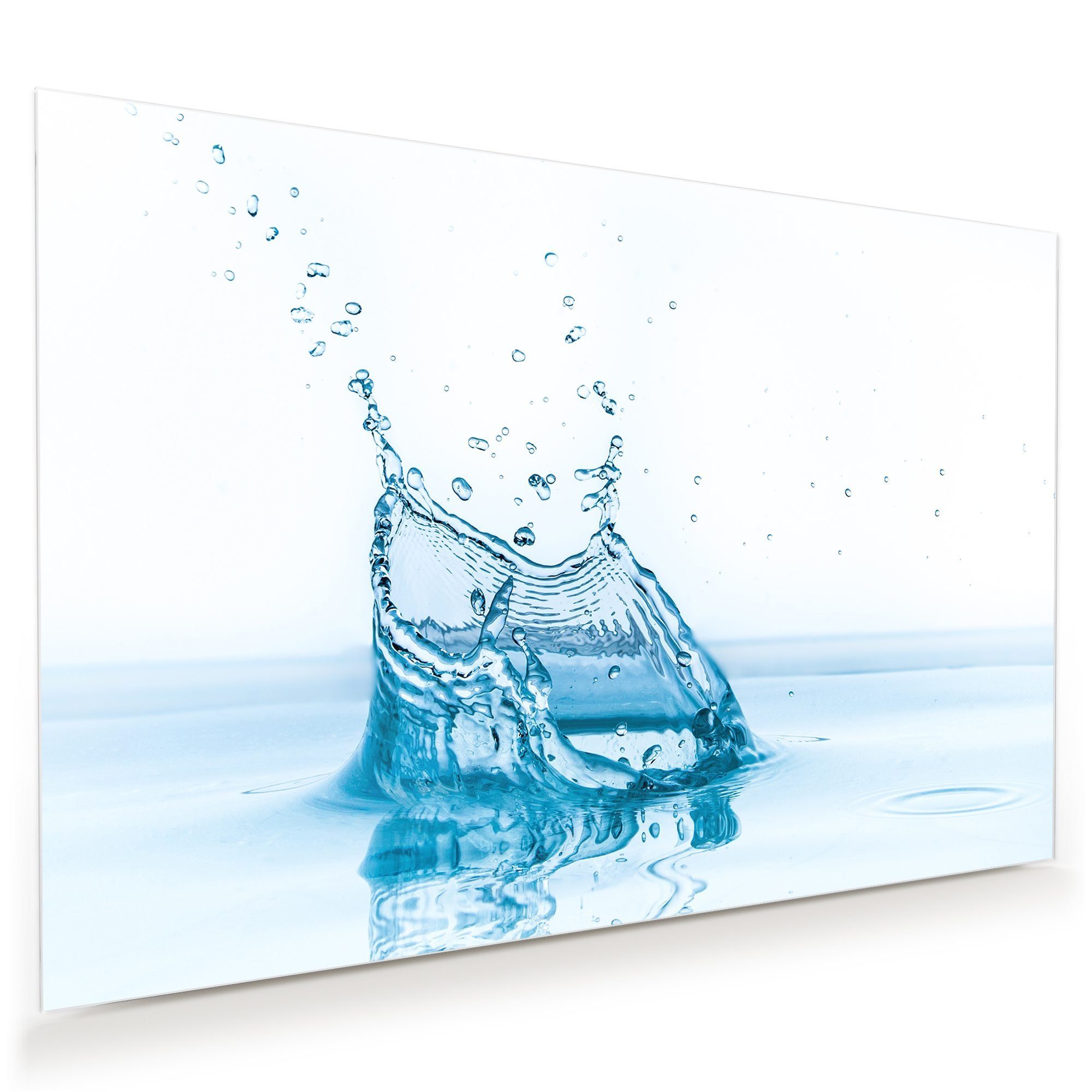 Primedeco Glasbild Wandbild Wasserspritzen mit Aufhängung, Wasser (21 verschiedene Größen, 1 St ...