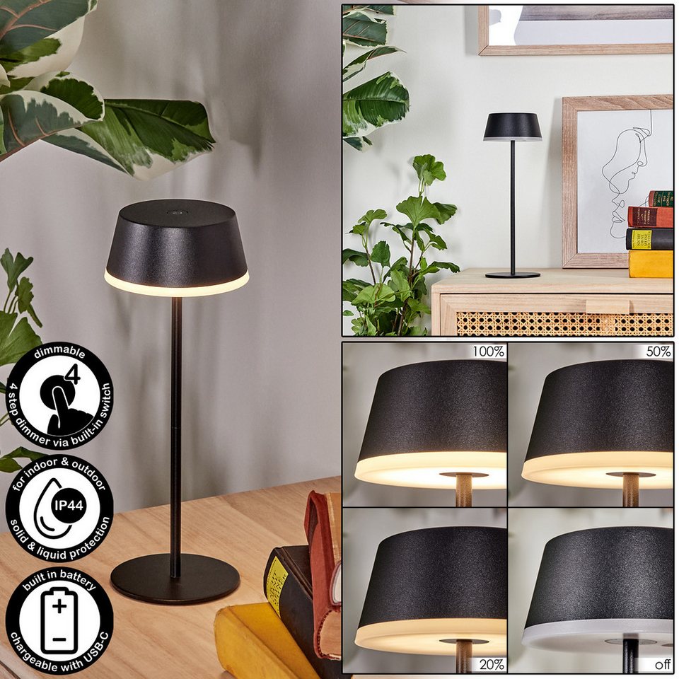 Hofstein Tischleuchte Tischlampe Dimmbar Aus Metallkunststoff In