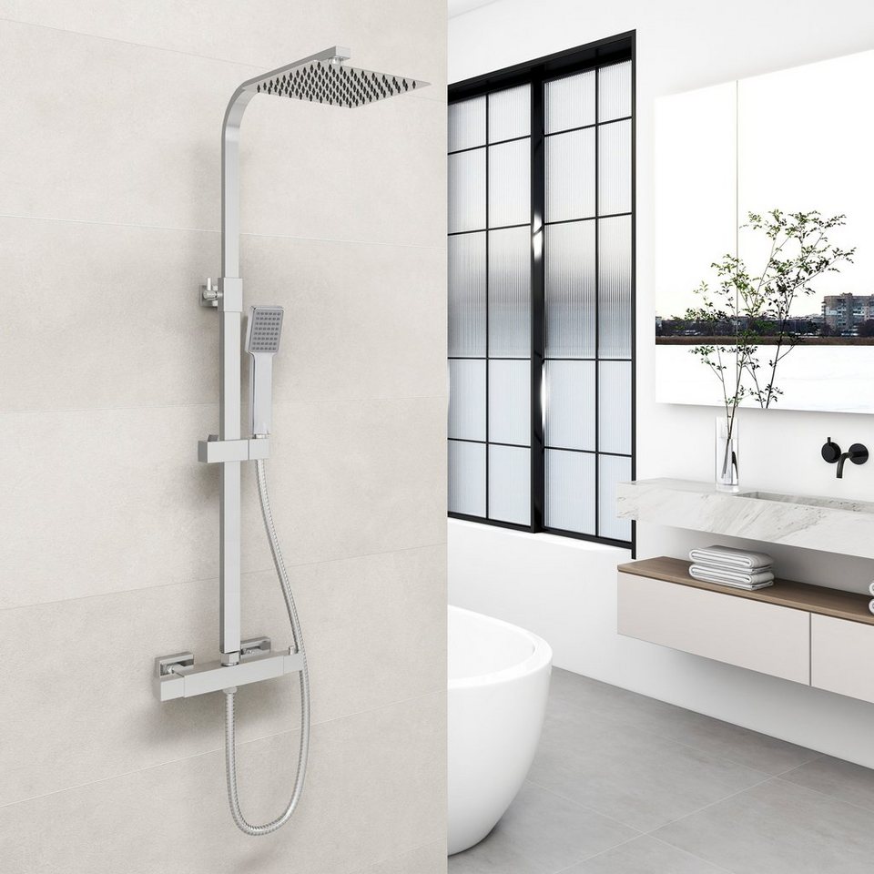 Duschspa Duschsystem Mit Thermostat Und Handbrause Regendusche Höhe 80