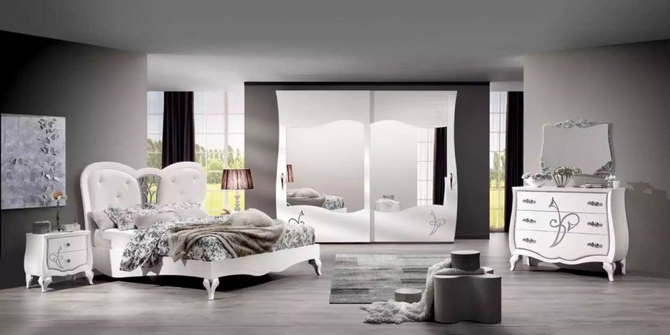 Jvmoebel Schlafzimmer Set Modern Schlafzimmer Set Bett 2x Nachttische