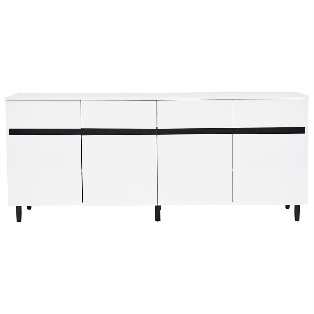 Xdeer Kommode Sideboard Mit 4 Schubladen 2 Türen Und Höhenverstellbaren
