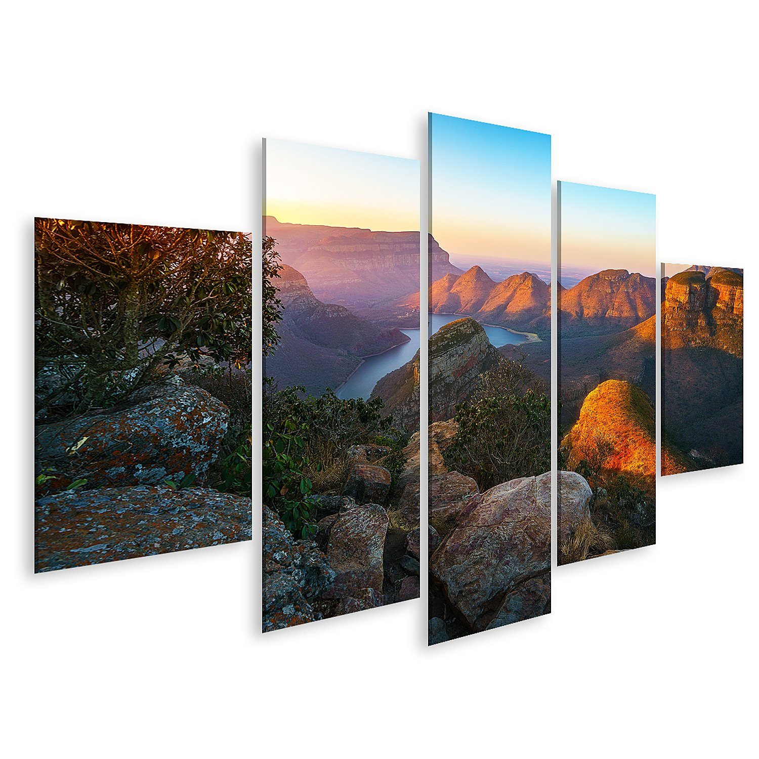 islandburner Leinwandbild »Bild auf Leinwand Drei Rondavels Blyde River Canyon Sonnenuntergang ...