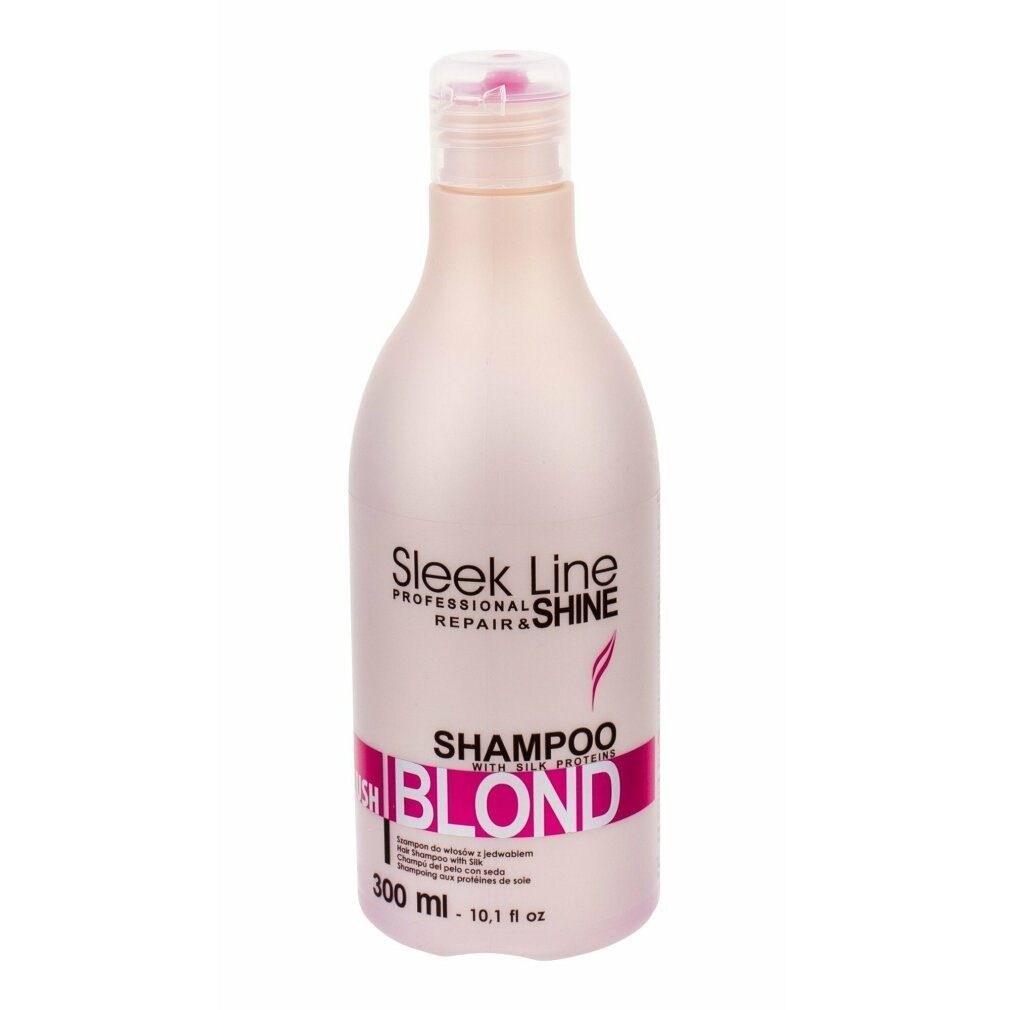 Stapiz Haarshampoo Sleek Line Blonde Pink Shampoo mit Seide 300ml, Damen