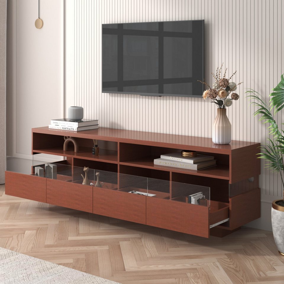 Modfu Lowboard Tv Schrank Mit Nischen Und Schubladen Breite 1735cm