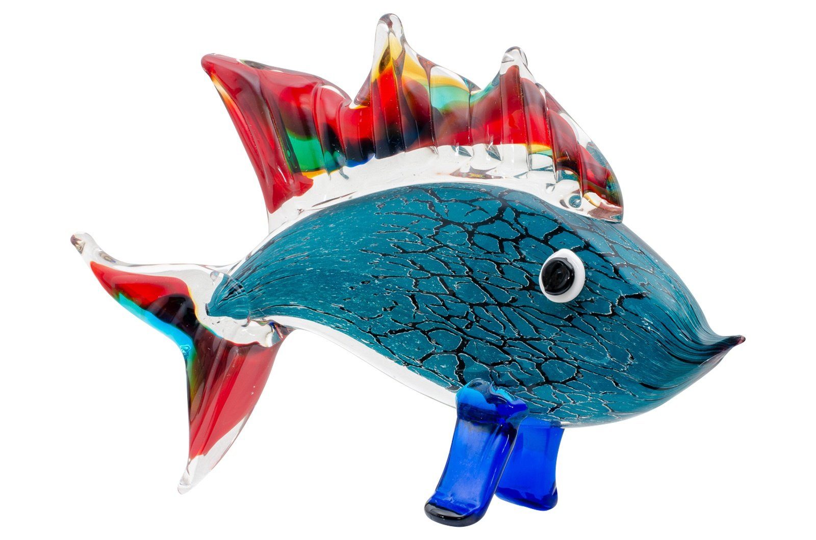Aubaho Dekofigur Glasfigur Figur Skulptur Glas Glasskulptur Fisch