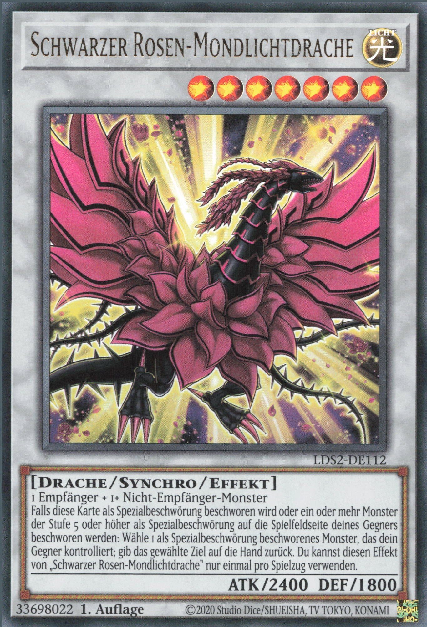 Recollectibles Sammelkarte Yugioh Karte Schwarzer Rosen Mondlichtdrache