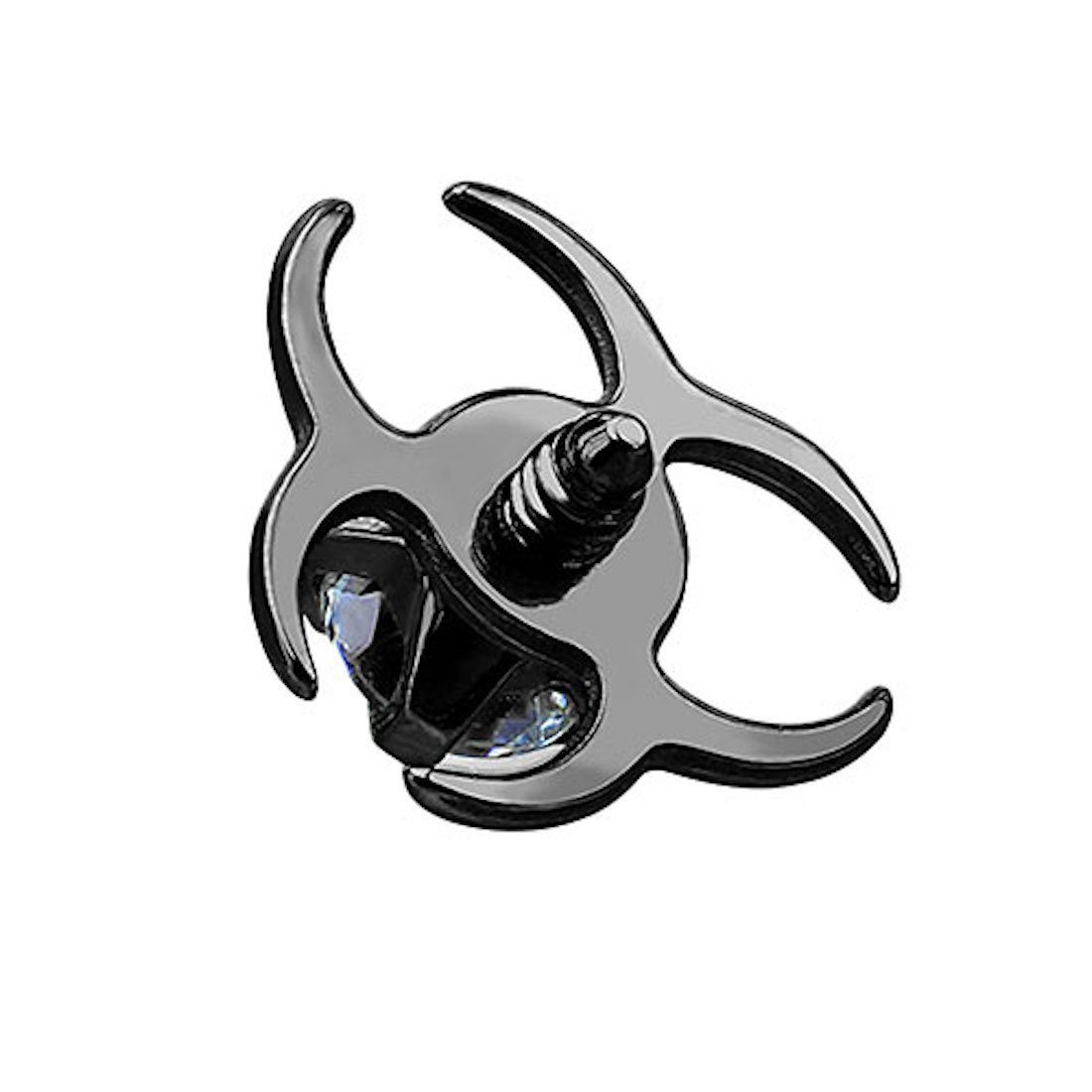 Taffstyle Piercing-Implantat Dermal Piercing Strass Kristall Biohazard ...