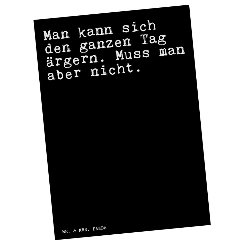 Mr. & Mrs. Panda Postkarte »Man kann sich den... - Schwarz - Sprüche ... Mr. & Mrs. Panda Postkarte »Man kann sich den... - Schwarz - Sprüche ...