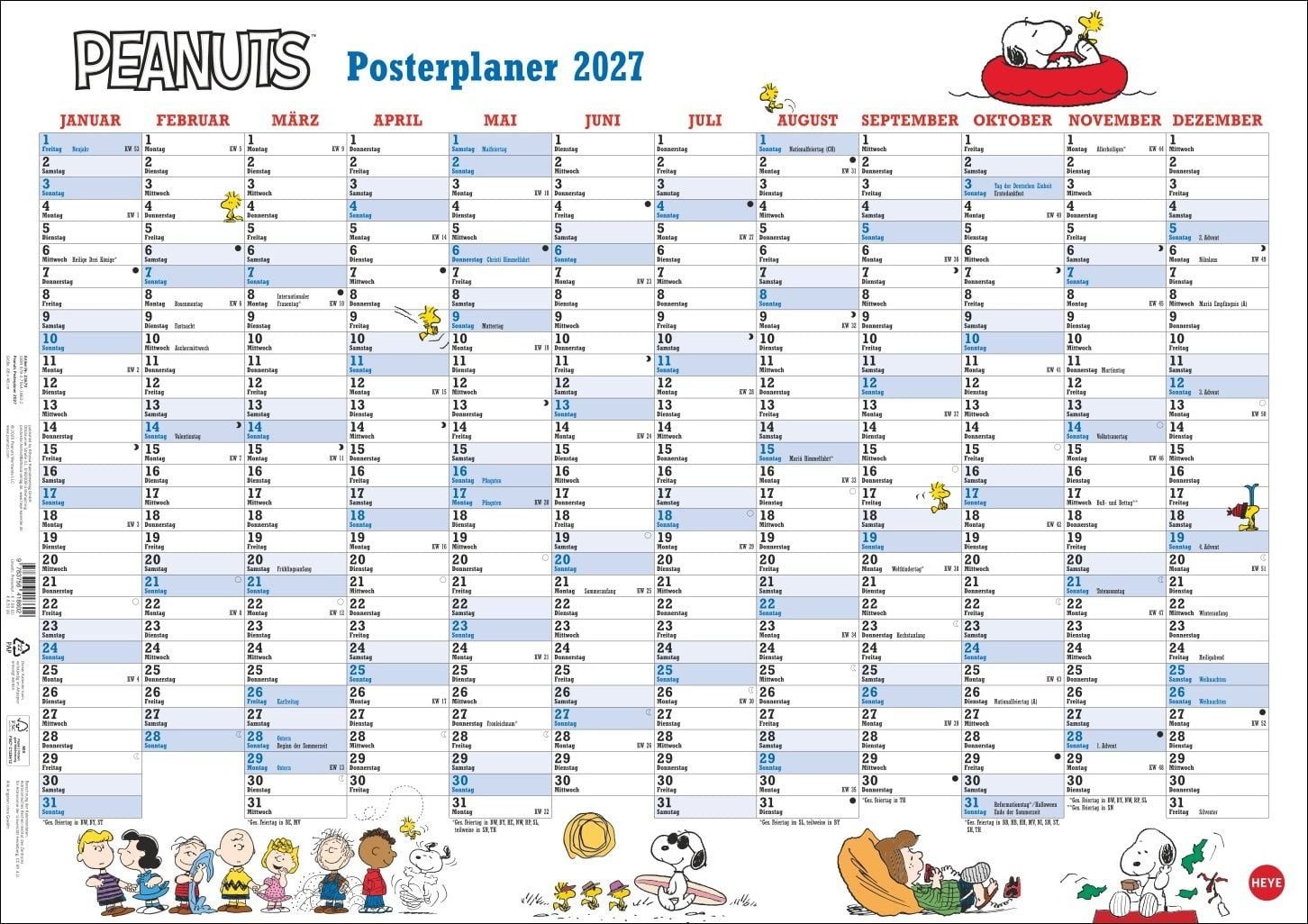 HEYE Wandkalender 4-Monatsplaner 2027 Alle Termine im Blick: Der ...