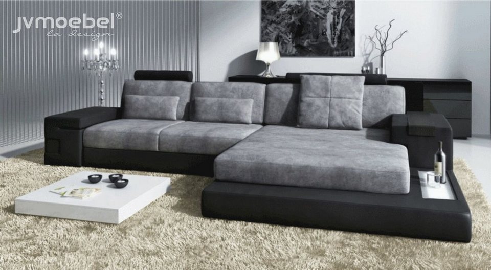 Jvmoebel Ecksofa Ecksofa Wohnzimmer L Form Polster Sofa Textilleder