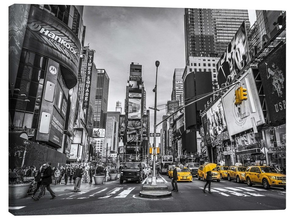 Posterlounge Leinwandbild Assaf Frank Taxis Am Times Square