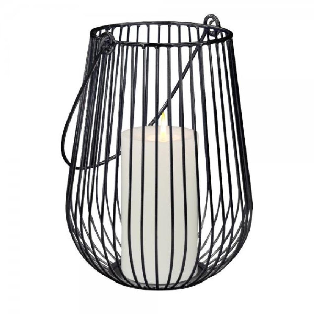 Lambert Windlicht Windlicht Eisen Schwarz (19cm), Teelichtglas