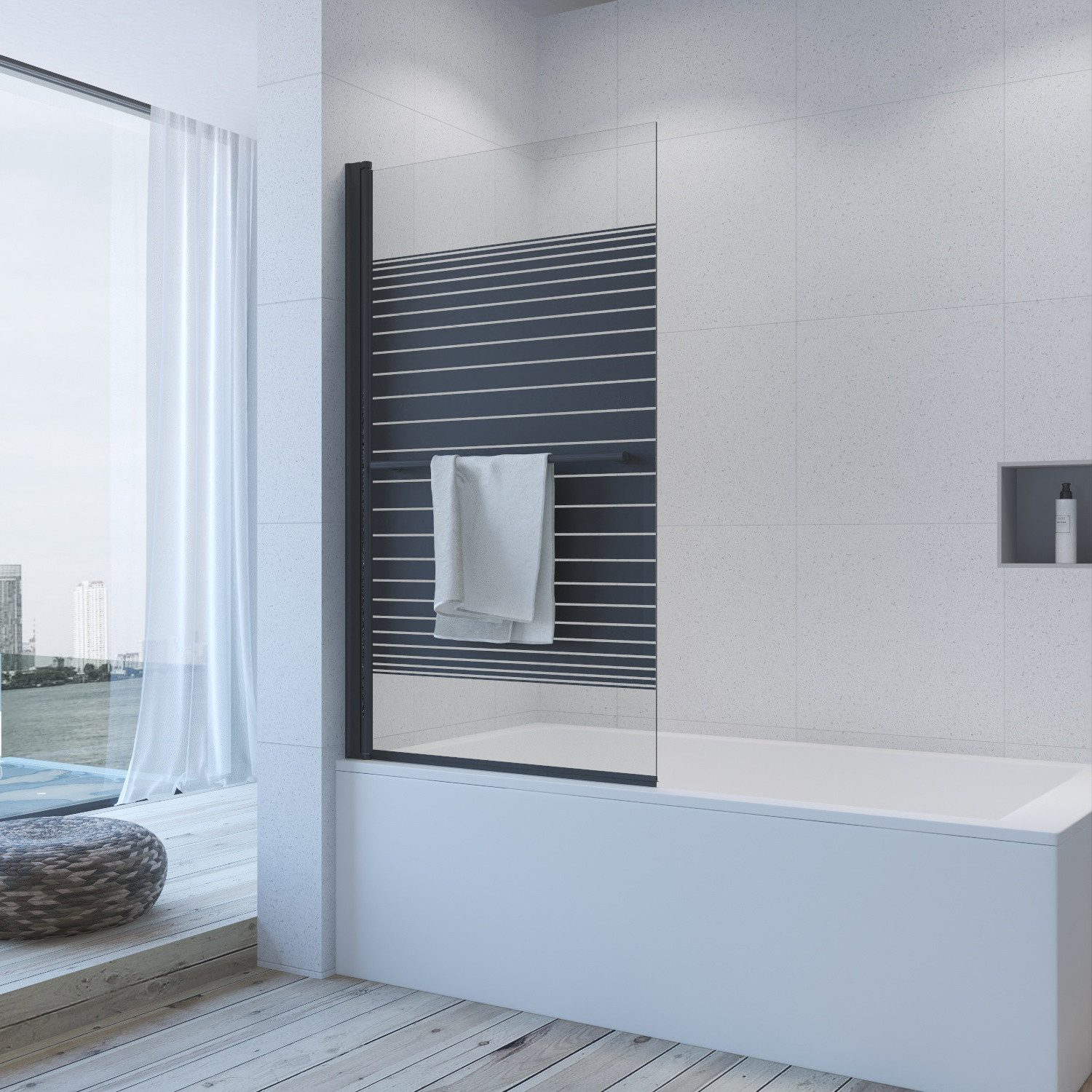 Aqualavos Badewannenaufsatz Duschabtrennung Badewanne 80 X 140 Cm
