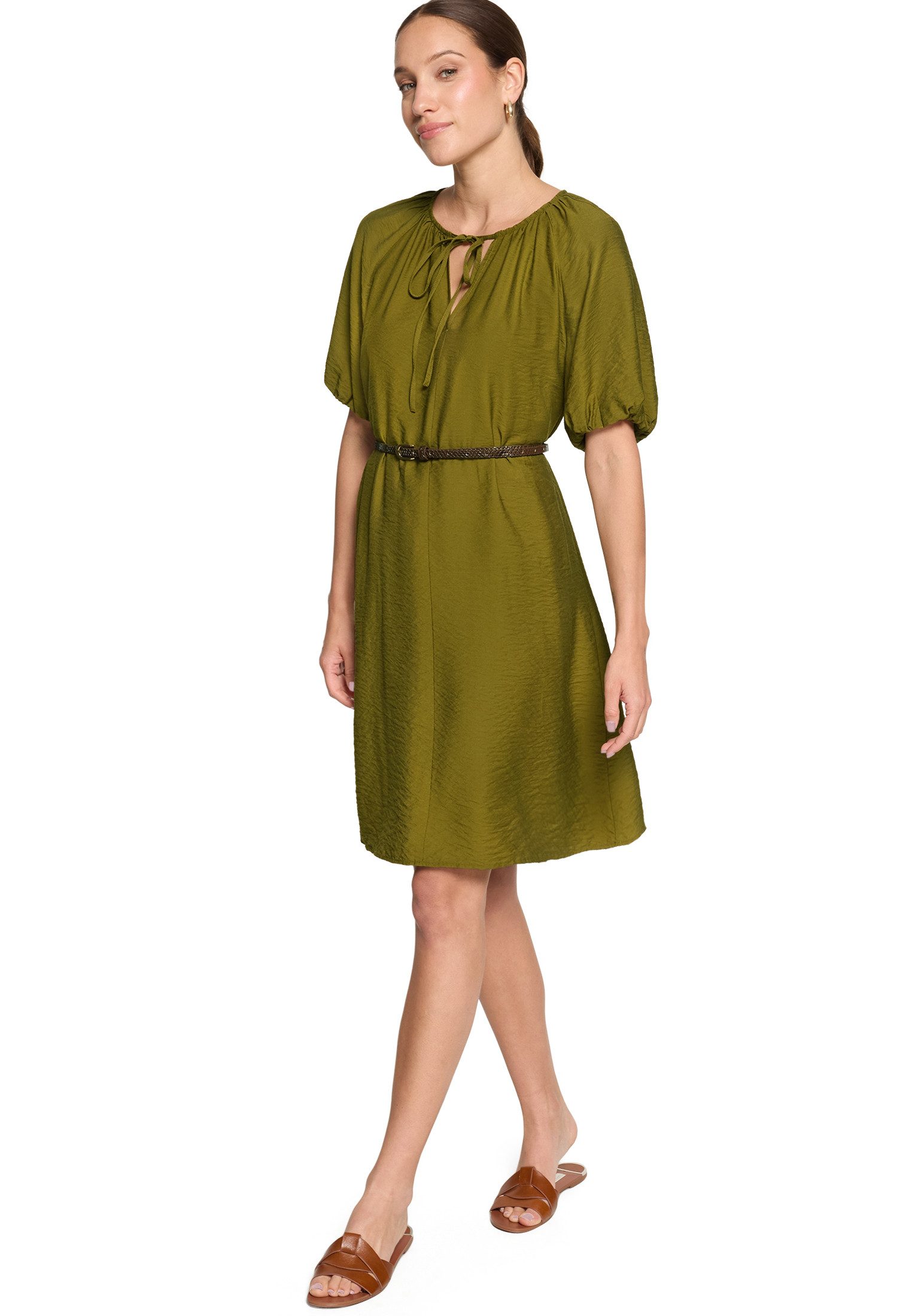 Zero Druckkleid Damen mit Gürtel Material, bedrucktes Kleid