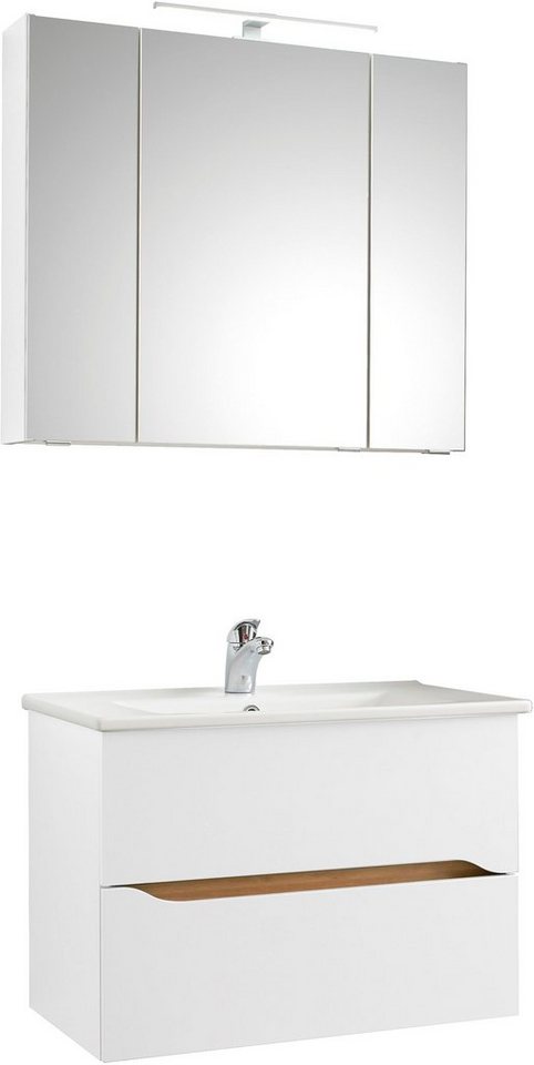 Saphir Badmöbel Set Quickset 2 Teilig Keramikwaschtisch Mit Led