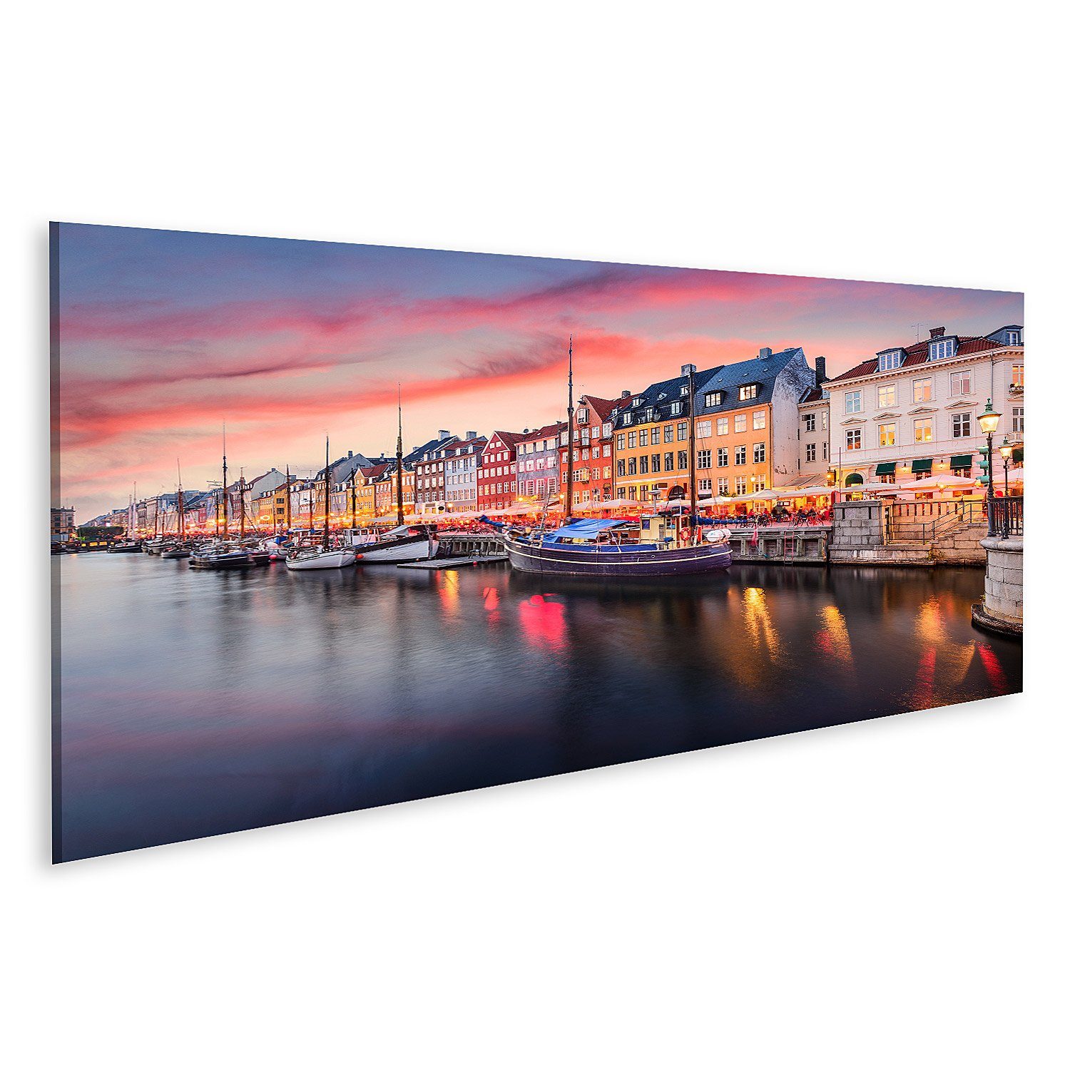 islandburner Leinwandbild Bild auf Leinwand Kopenhagen Dänemark Auf dem Nyhavn Kanal Wandbild Po