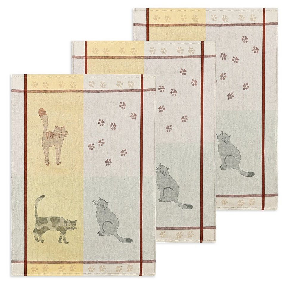 Kracht Geschirrtuch Katzenpfoten Set 3 Tlg Set 3er Pack