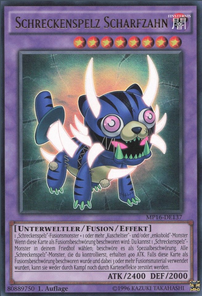 Recollectibles Sammelkarte Yugioh Karte Schreckenspelz Scharfzahn Yu