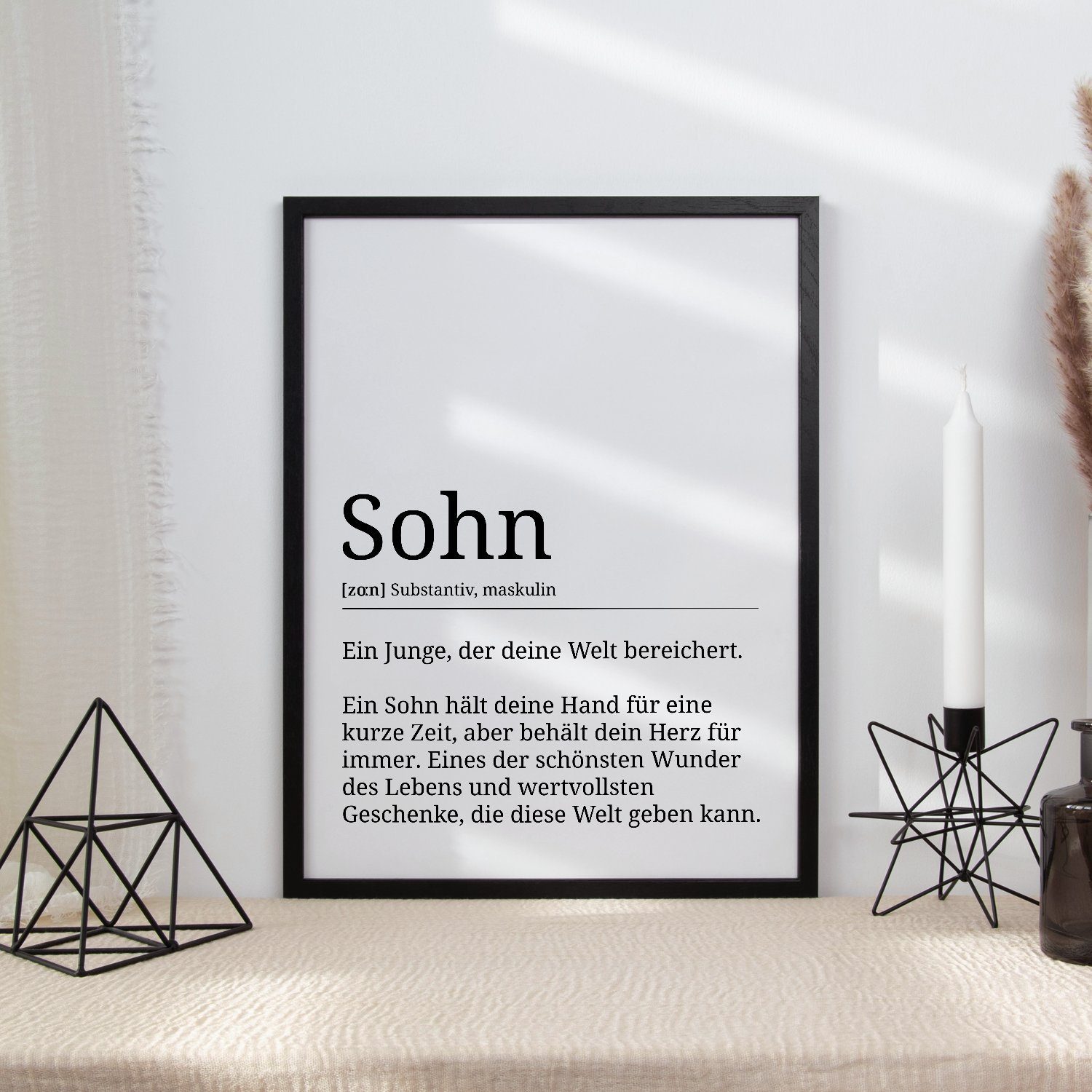 Tigerlino Poster Sohn Definition Wandbild Geburtstag Sohn Geschenkidee ...
