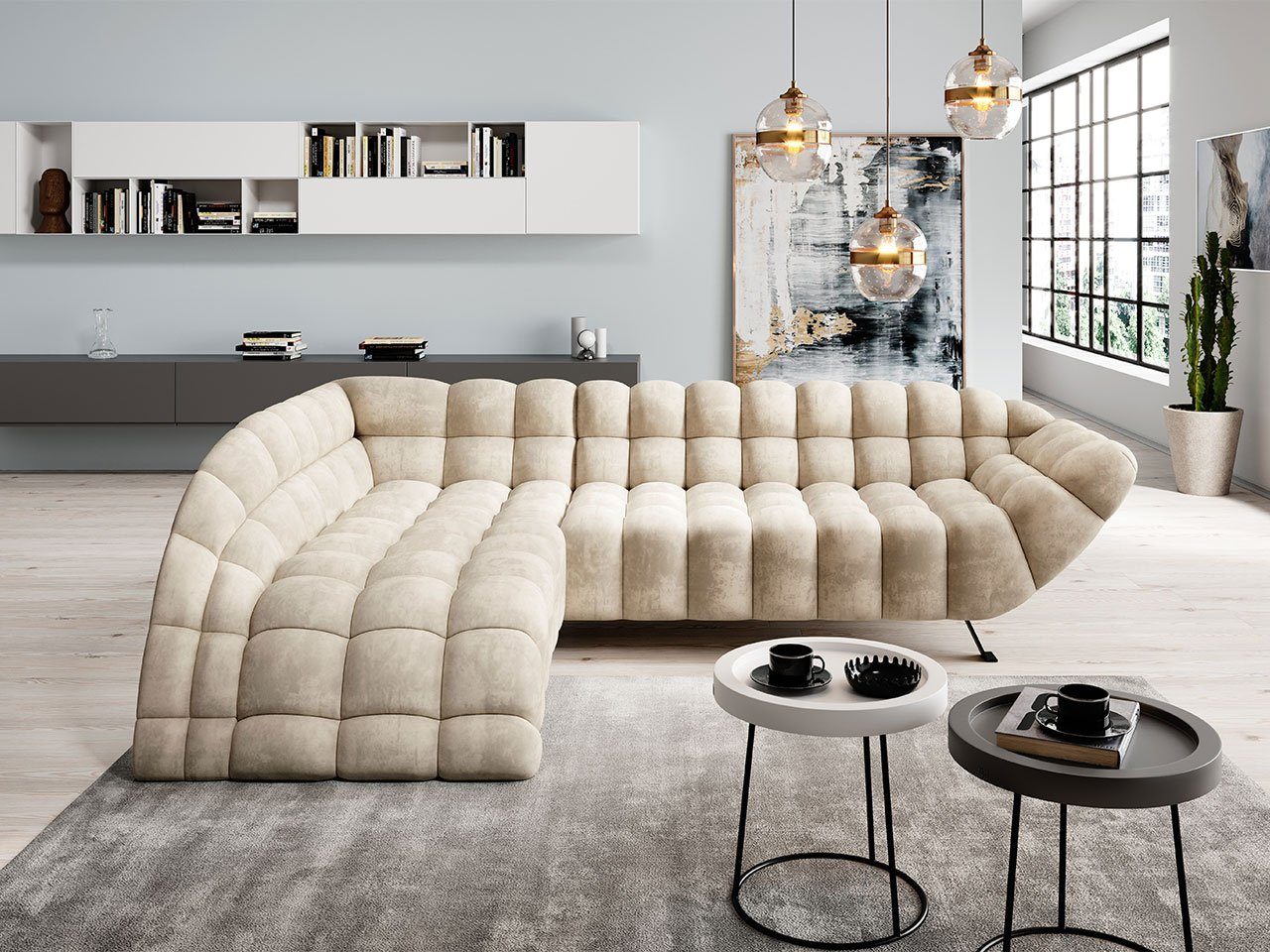 MIRJAN24 Ecksofa Liquid, Freistehendes Ecksofa, Stilvoll Polsterecke, L ...